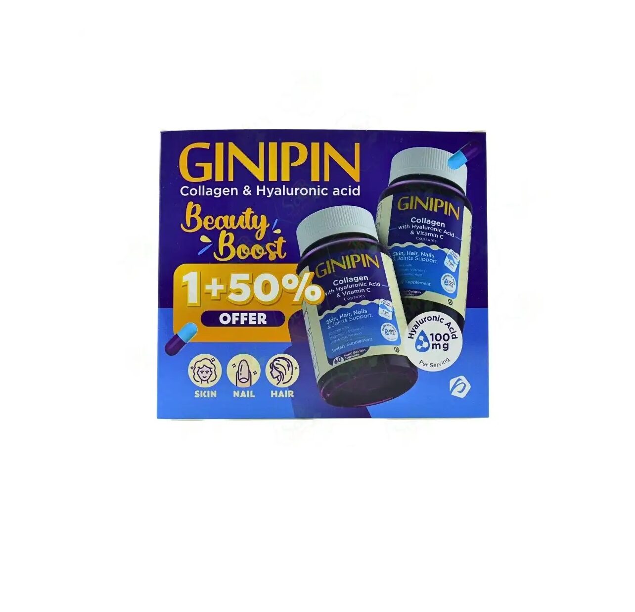 GINIPIN COLLAGEN 60CAP +60CAP - صيدليات د ابرام الجديده